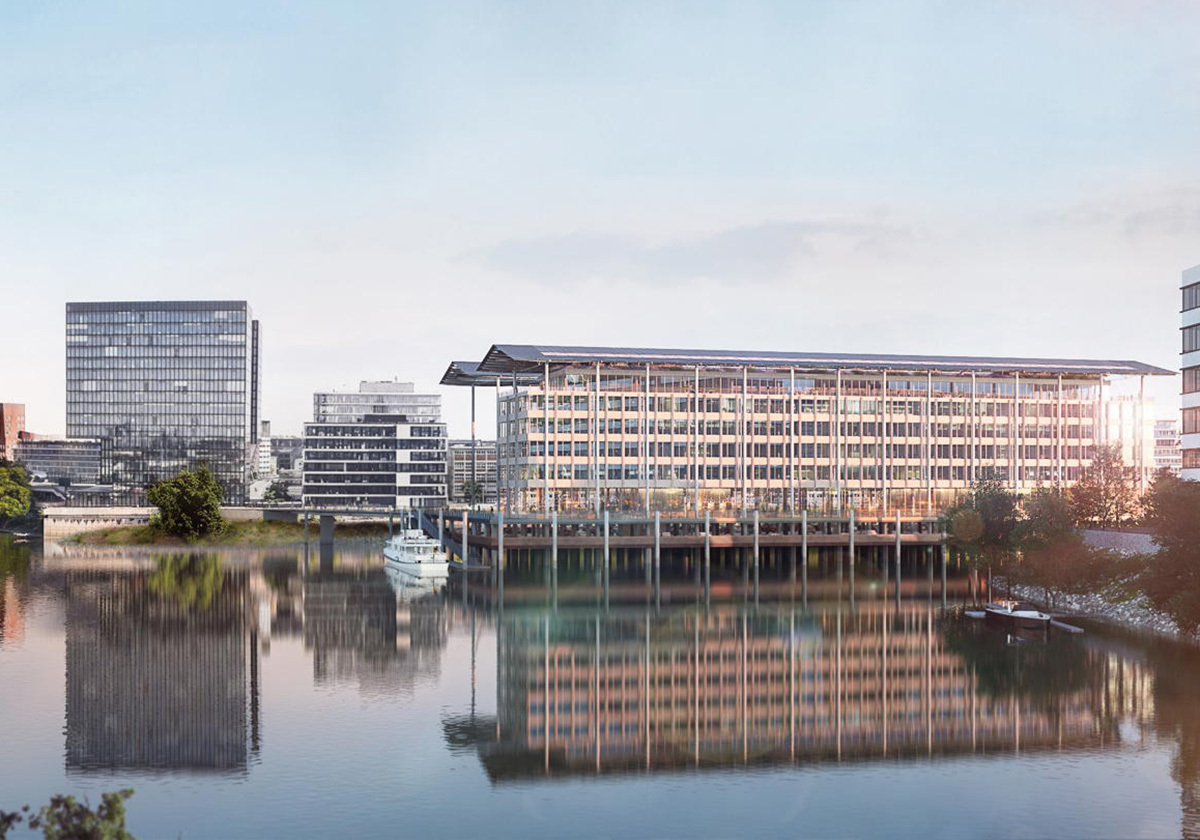 ingenhoven architects planen in Düsseldorf / Pfahlbau für den ...