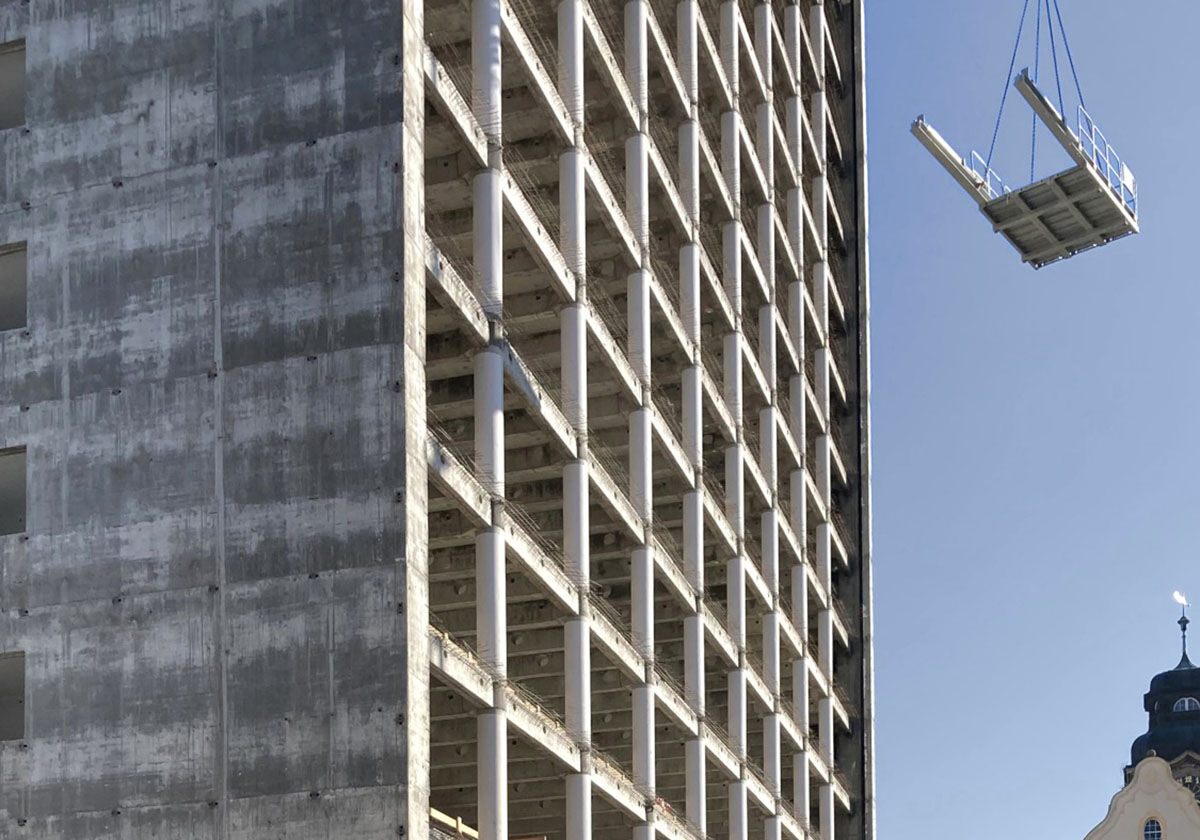 Auf der Baustelle mit sauerbruch hutton / Hochhaus-Umbau in Konstanz ...